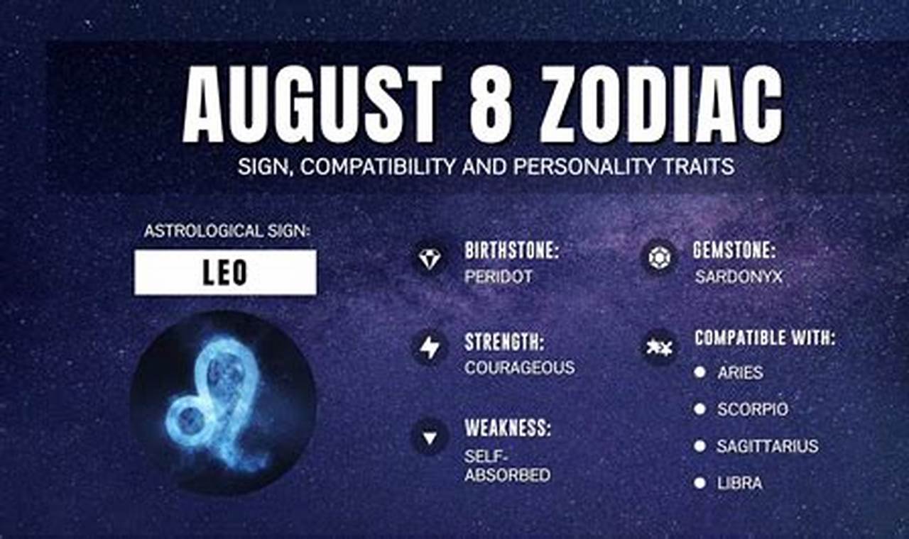 August 8th Astrology: Zodiac & Horoscope